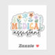 Wildflower Medical Assistant CMA, Med Assistant Sticker | Zazzle