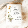 Wildflower Modern Rustic Botanical Elegant Wedding Save The Date | Zazzle