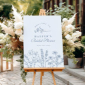 Wildflower Periwinkle Bridal Shower Welcome Sign | Zazzle