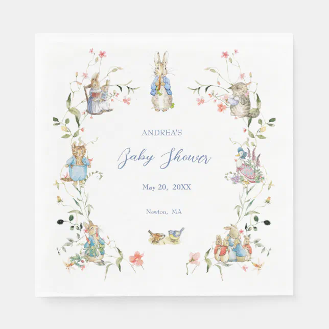 Wildflower Peter the Rabbit Paper Napkin | Zazzle