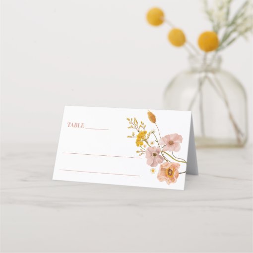Wildflower Place Cards, Floral Place Cards | Zazzle
