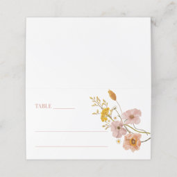 Wildflower Place Cards, Floral Place Cards | Zazzle