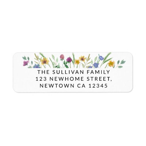Wildflower Return Address Label | Zazzle