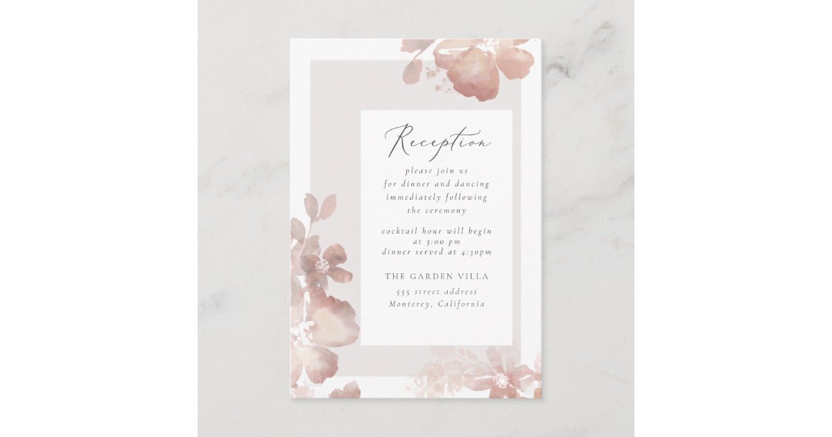 Wildflower Romance Reception Insert Card | Zazzle