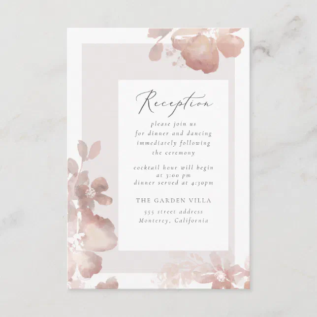 Wildflower Romance Reception Insert Card | Zazzle