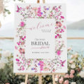 Wildflower Ruby Rose Bridal Shower Welcome Sign | Zazzle