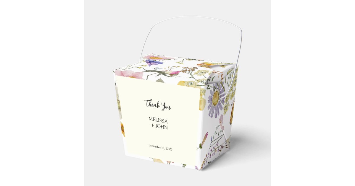 Wildflower Rustic Boho Wedding Favor Boxes | Zazzle