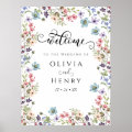 Wildflower Rustic Floral Wedding Welcome Poster | Zazzle