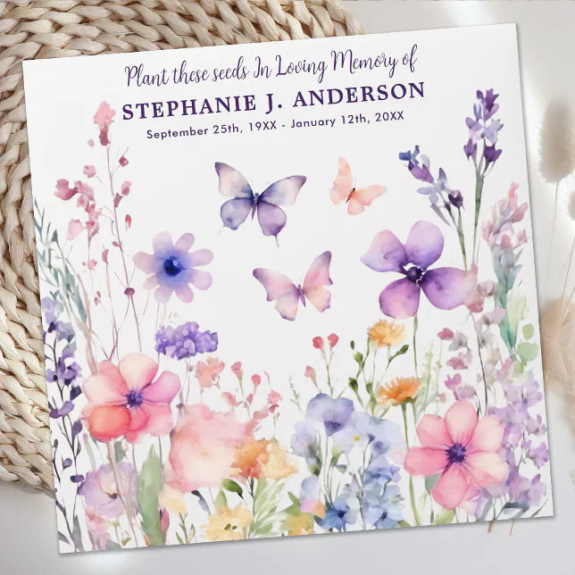 Wildflower Seed Packet Custom Memorial Funeral Envelope | Zazzle