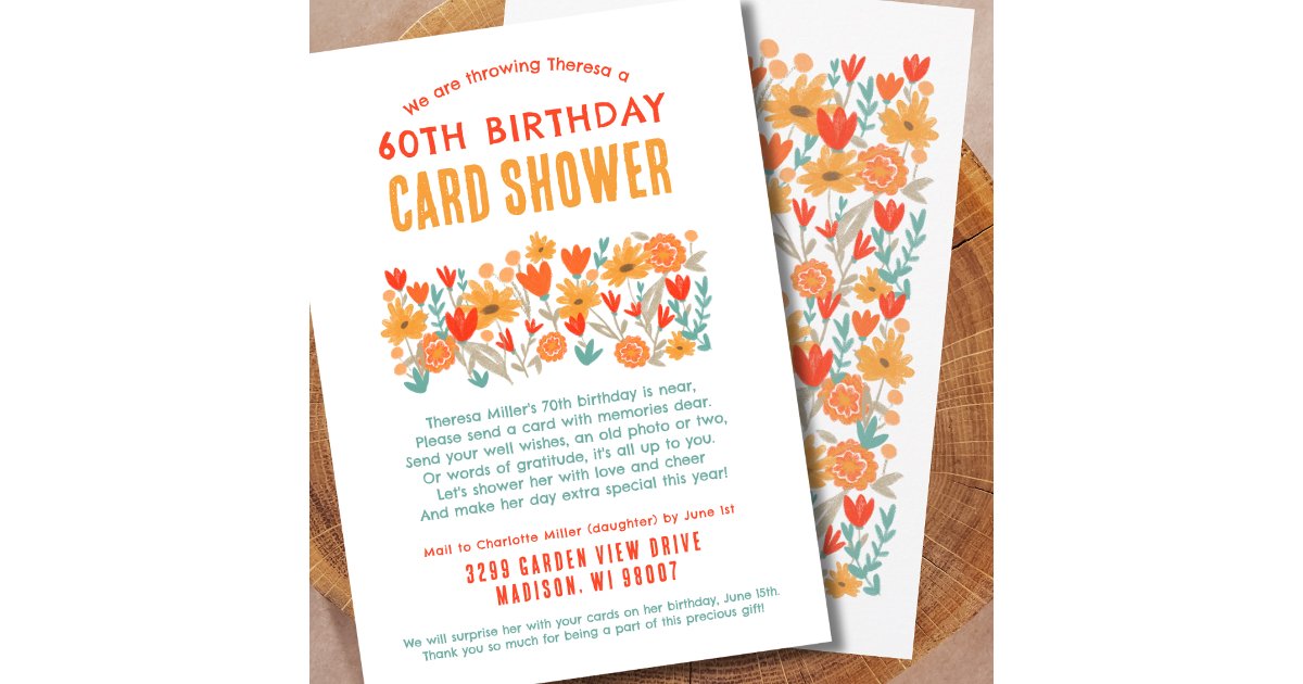 Wildflower Shower by Mail Birthday Card Shower | Zazzle