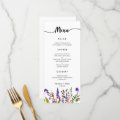 Wildflower Simple 3 course wedding menu | Zazzle