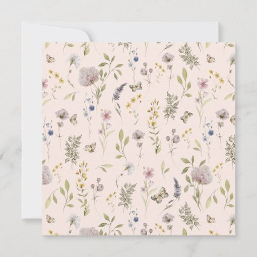 Wildflower Spring Summer Floral Baptism Invitation | Zazzle