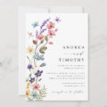 Wildflower Spring Summer Monogram Wedding Photo Invitation | Zazzle