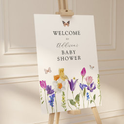 Wildflower Spring Time Baby Shower Welcome Sign | Zazzle