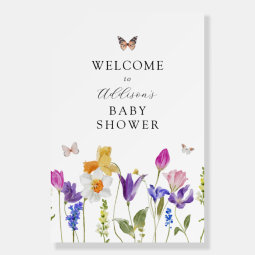 Wildflower Spring Time Baby Shower Welcome Sign | Zazzle