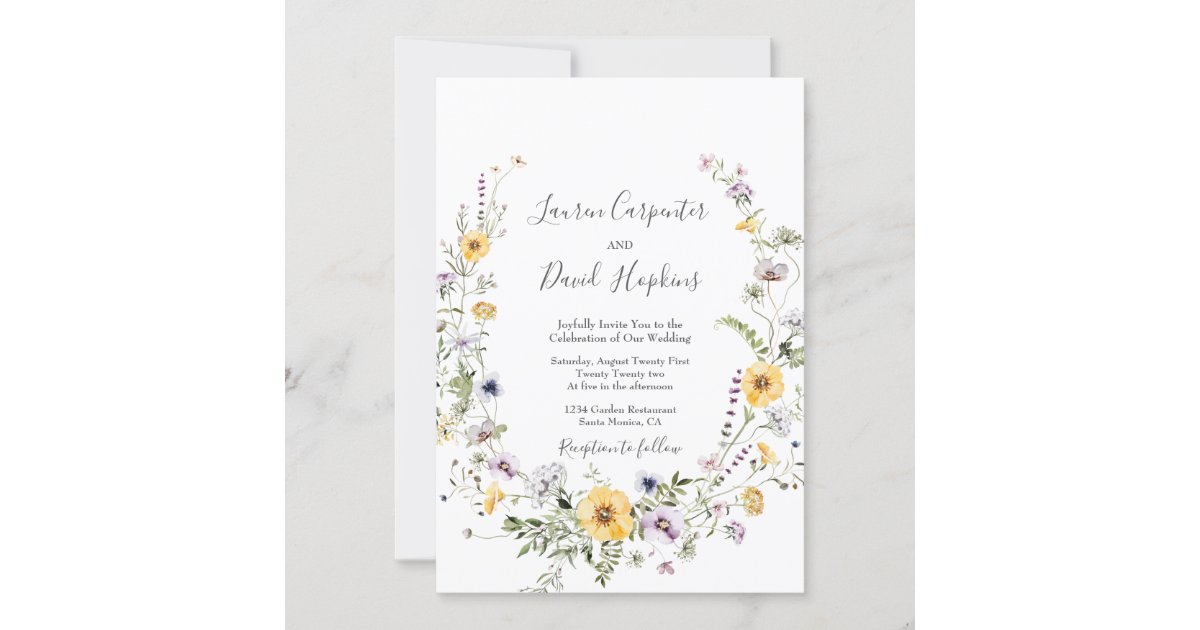 Wildflower Spring wedding Invitation | Zazzle