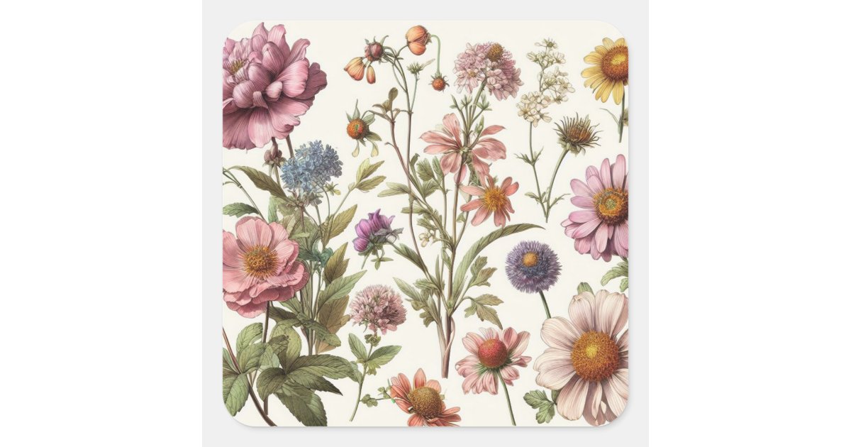 Wildflower Stickers | Zazzle