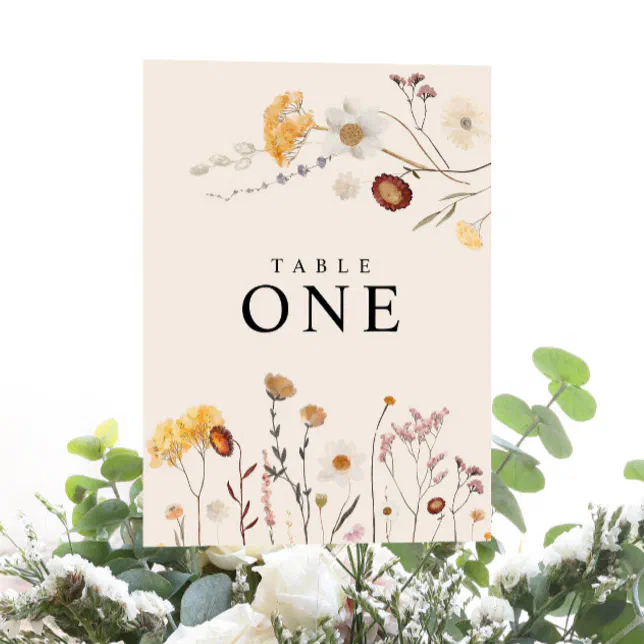 Wildflower Table Number Cards | Zazzle