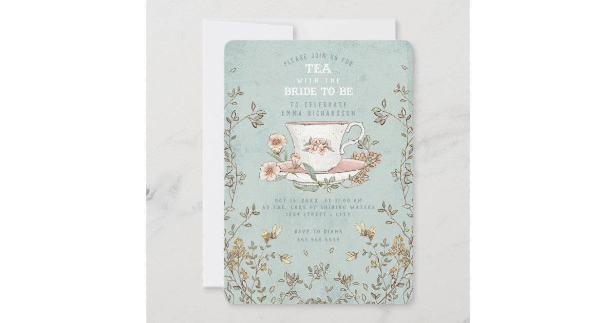 Wildflower Tea Party Bridal Shower Invitation | Zazzle