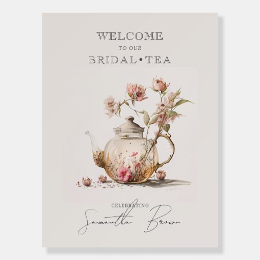 Wildflower Tea Party Bridal Shower Welcome Sign | Zazzle