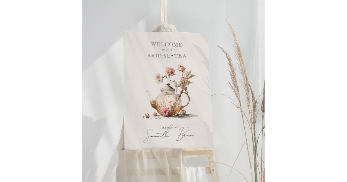 Wildflower Tea Party Bridal Shower Welcome Sign | Zazzle