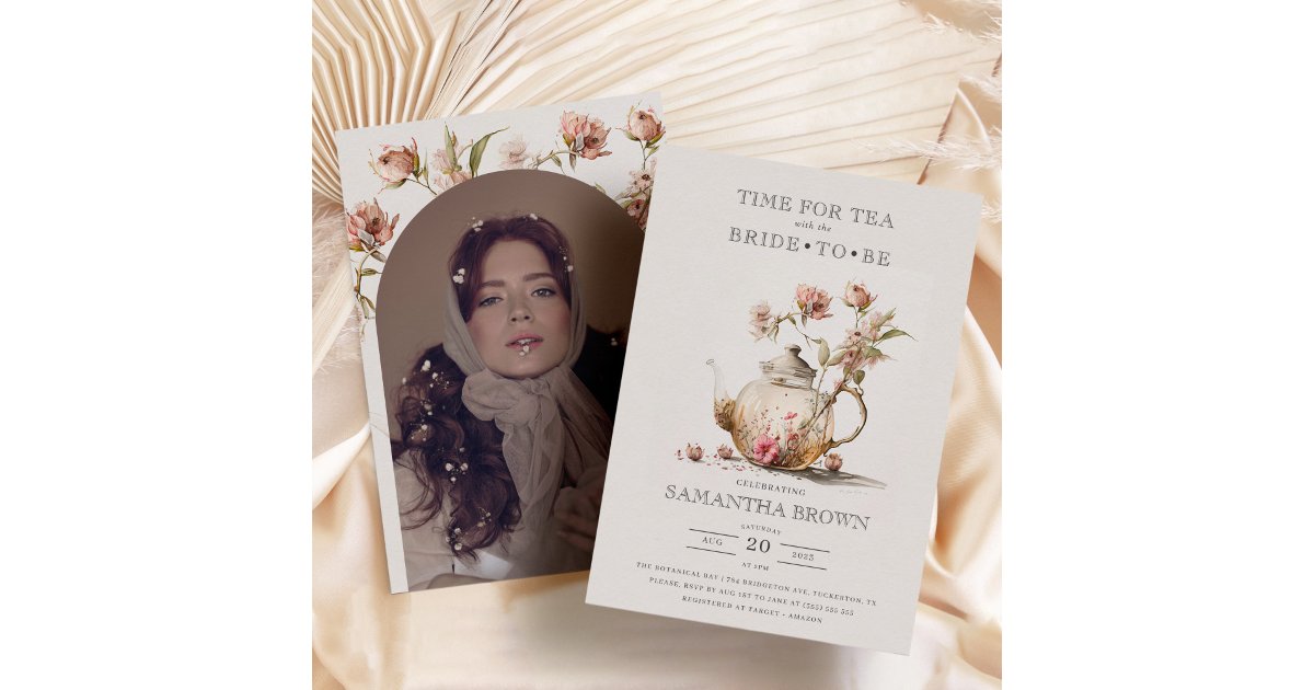 Wildflower Tea Party Watercolor Tea Bridal Shower Invitation | Zazzle