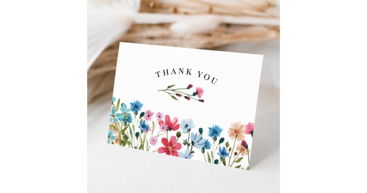 Wildflower Thank You Card | Zazzle