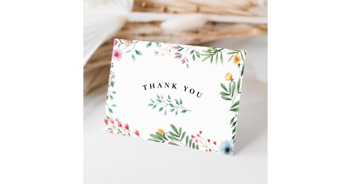 Wildflower Thank You Card | Zazzle