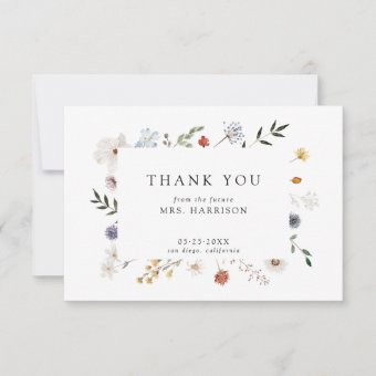 Wildflower Thank You Card | Zazzle