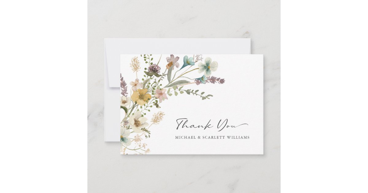 Wildflower Thank You Cards | Zazzle