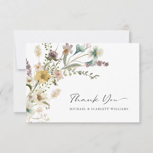 Wildflower Thank You Cards | Zazzle