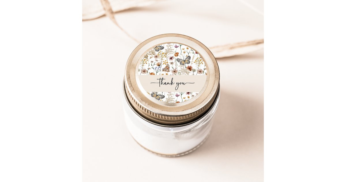 Wildflower Thank You Sticker | Zazzle