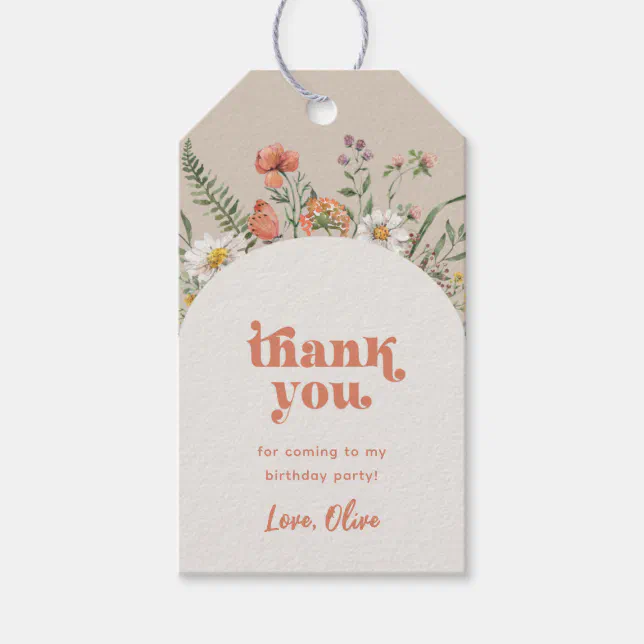 Wildflower Thank You Tag | Wildflower Favor Tags | Zazzle