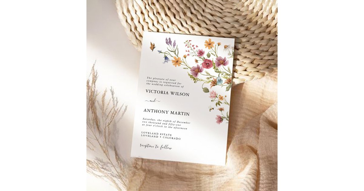 Wildflower Wedding Invitation | Zazzle