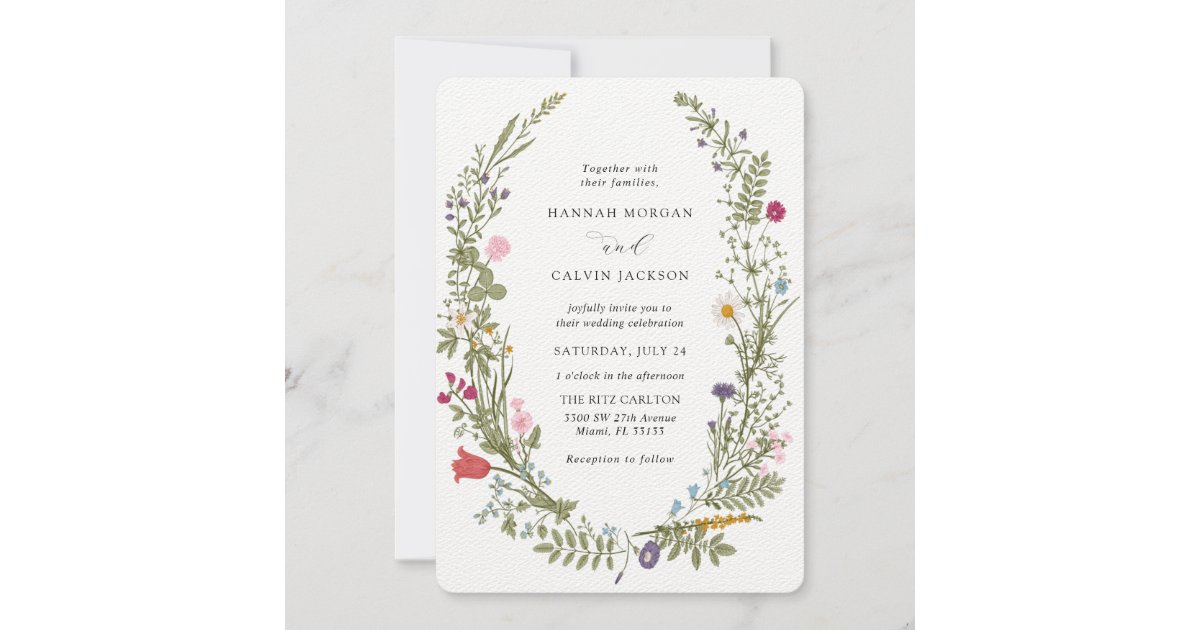 Wildflower Wedding Invitation | Zazzle