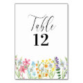 Wildflower Wedding Meadow Flower Table Number | Zazzle