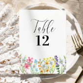 Wildflower Wedding Meadow Flower Table Number | Zazzle
