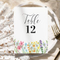 Wildflower Wedding Meadow Flower Table Number | Zazzle