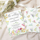 Wildflower Wedding Pretty Floral Wild Flower Invitation | Zazzle
