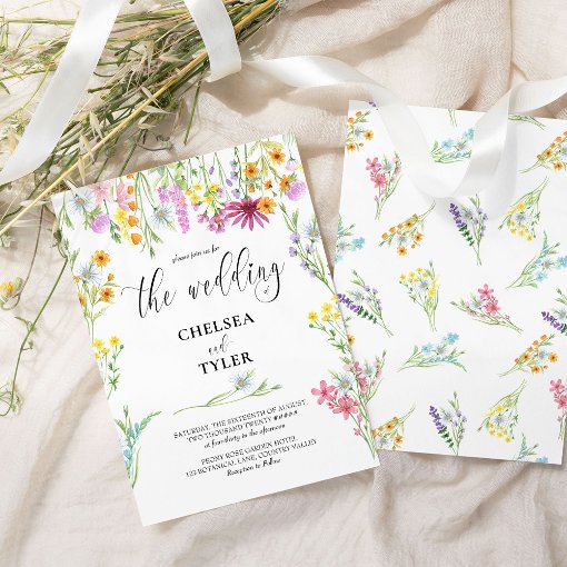 Wildflower Wedding Pretty Wild Flower Floral Invitation | Zazzle