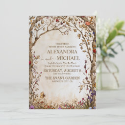 Wildflower Wedding Rustic Floral Invitation | Zazzle