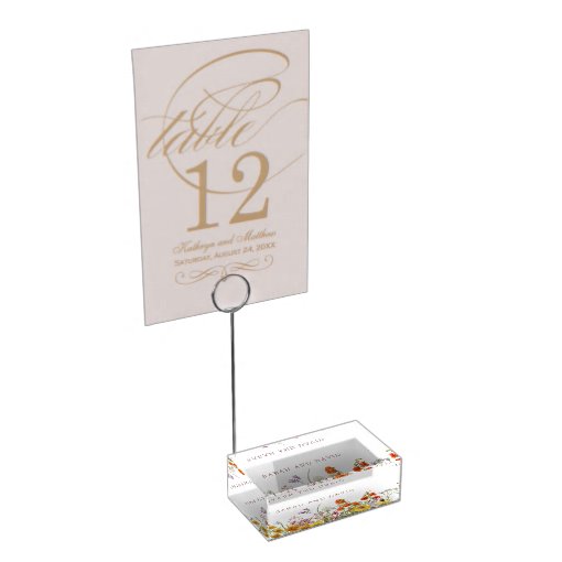 Wildflower Wedding Table Card Holder | Zazzle