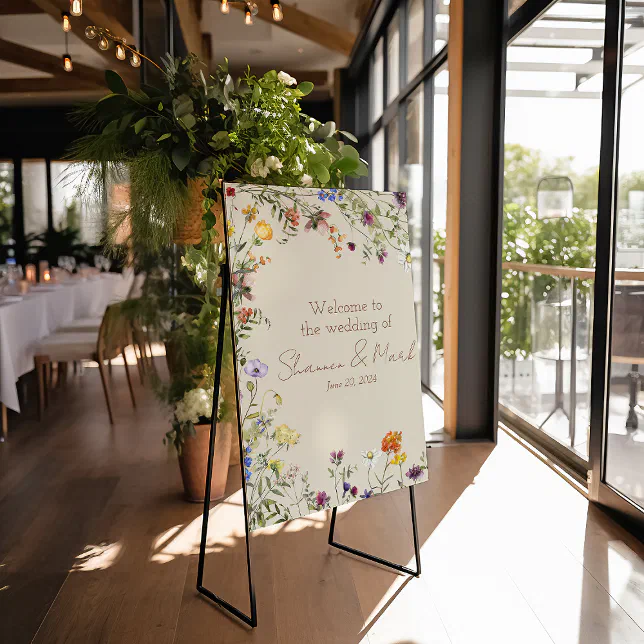Wildflower Wedding Welcome Foam Board | Zazzle