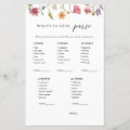 Wildflower What's In Your Purse Bridal Game | Zazzle