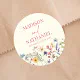 Wildflower Wild Flower Floral Garden Wedding Classic Round Sticker | Zazzle