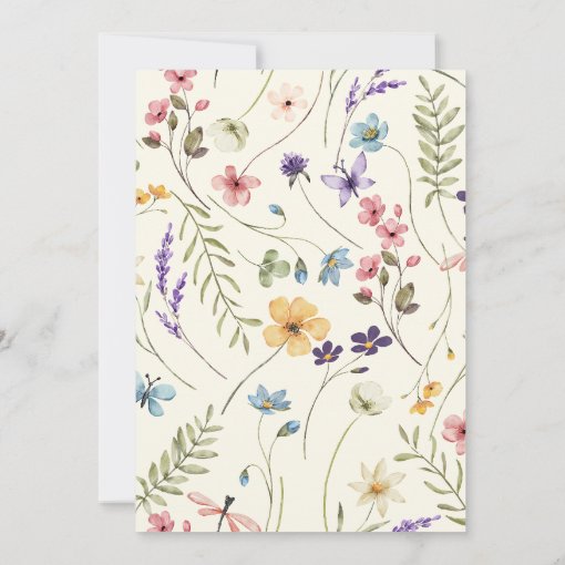 Wildflower Wild Flower Floral Garden Wedding Invitation | Zazzle