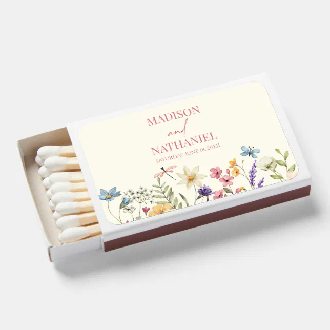 Wildflower Wild Flower Floral Garden Wedding Matchboxes | Zazzle