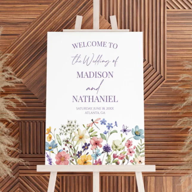 Wildflower Wild Flower Floral Wedding Welcome Sign | Zazzle