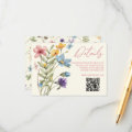 Wildflower Wild Flower QR Code Wedding Details Enclosure Card | Zazzle