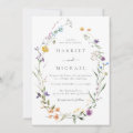 Wildflower Wreath Wedding Invitation | Zazzle